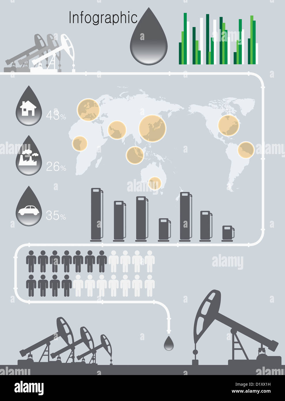 infographic design of energy related graphs Stock Photo - Alamy