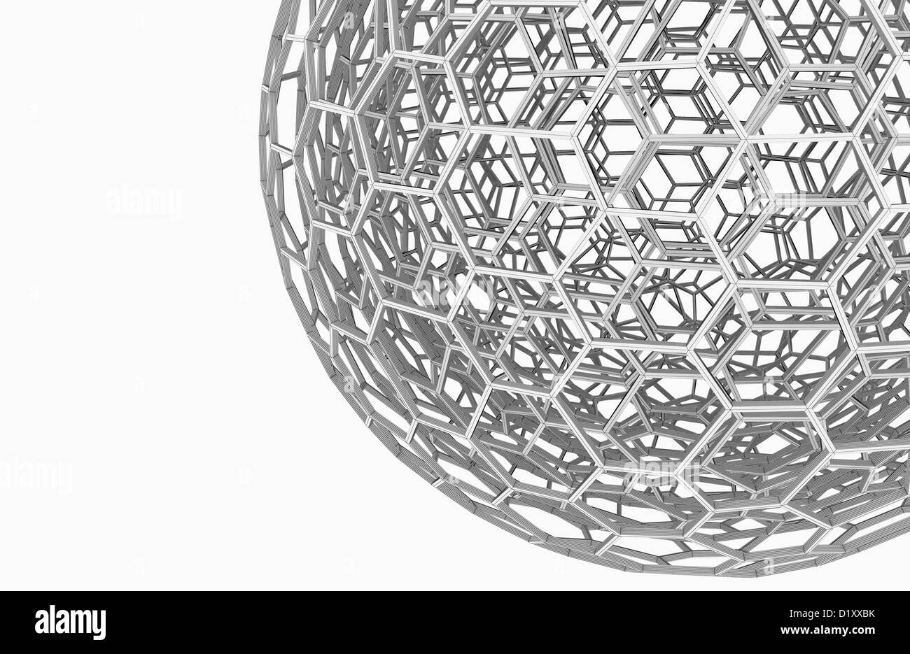 hexagon surfaces forming a shape of a big ball Stock Photo - Alamy