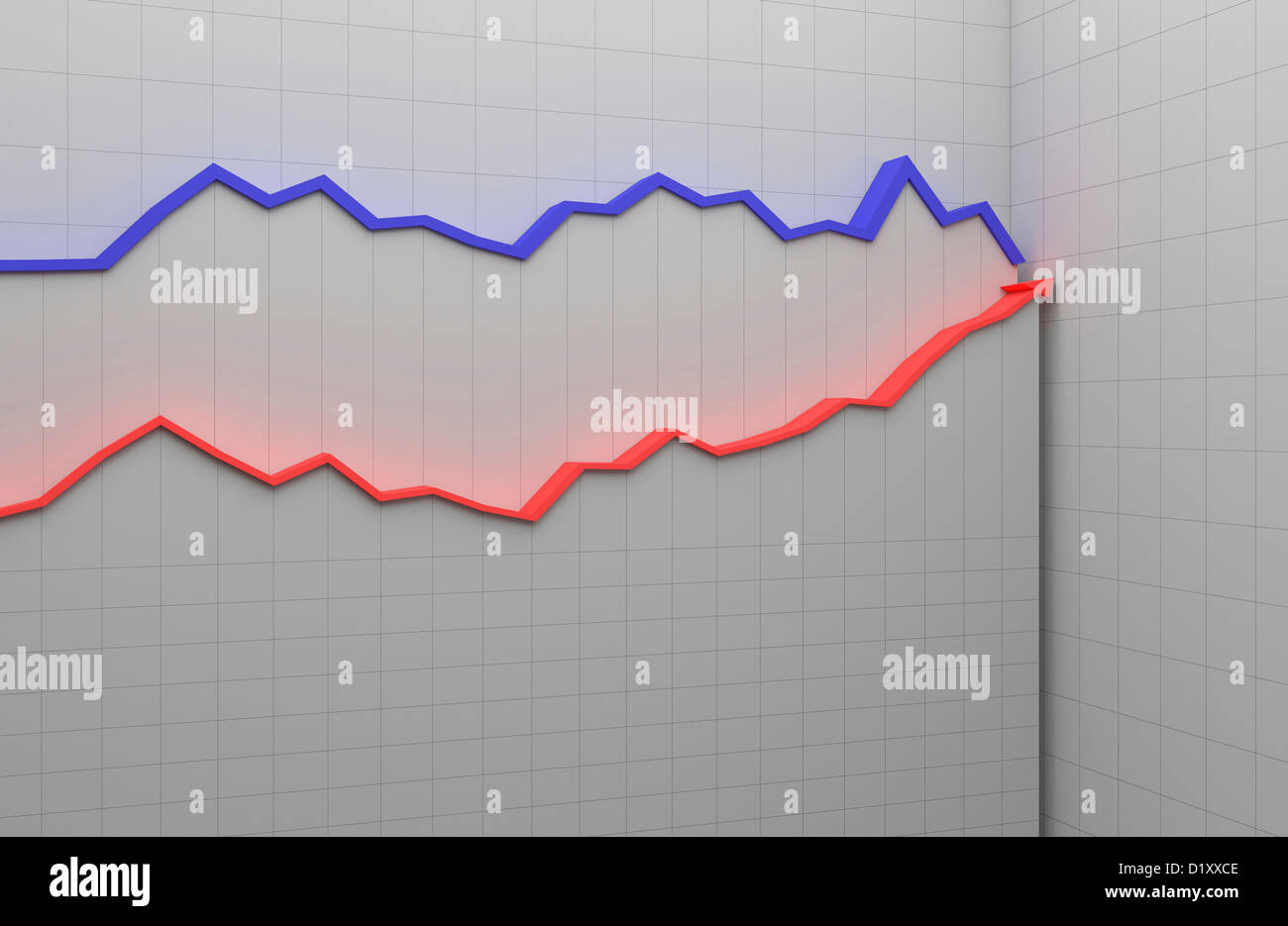 Line chart in blue hi-res stock photography and images - Alamy