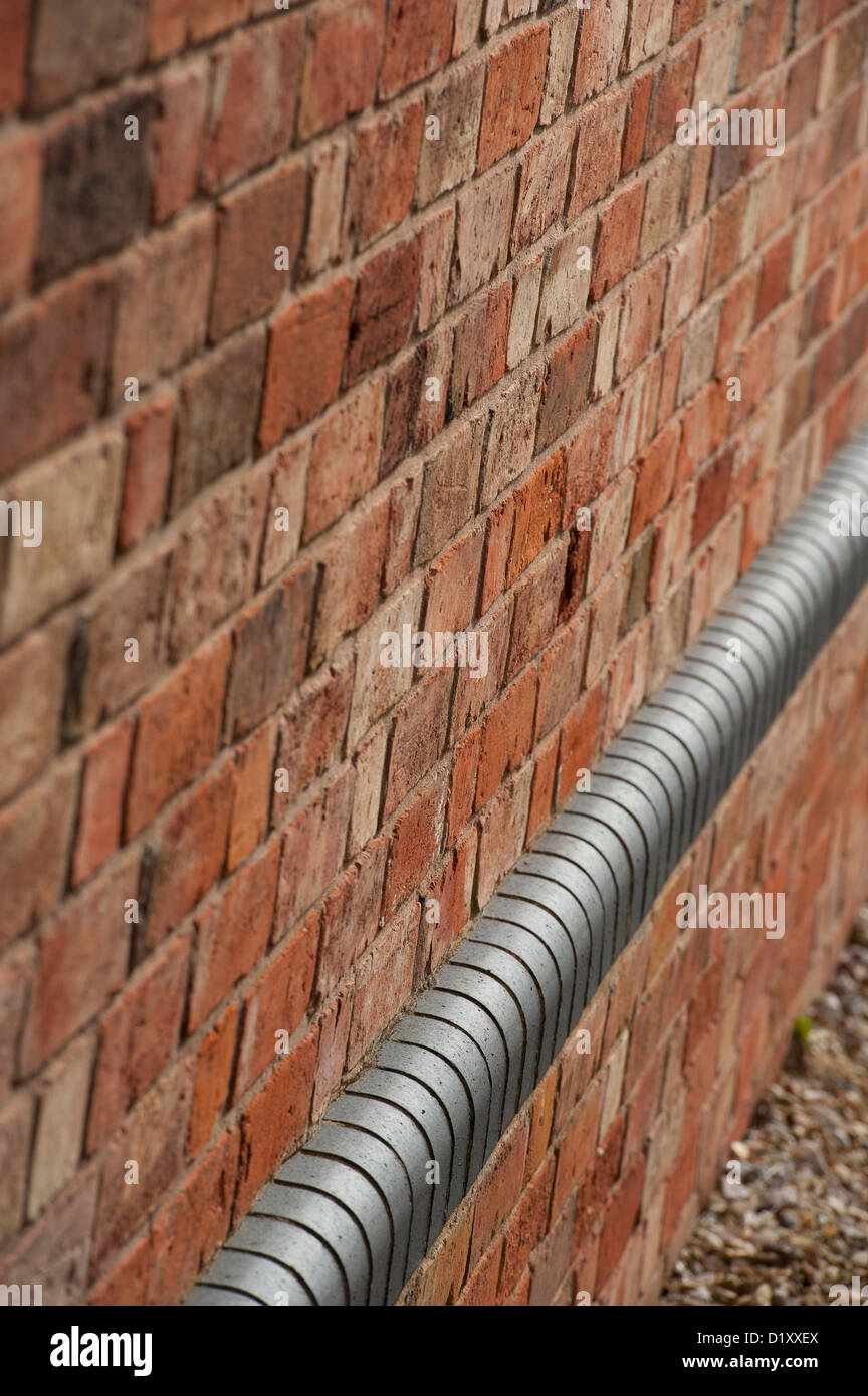 Close up view of brickwork on the exterior wall of a newly built house ...