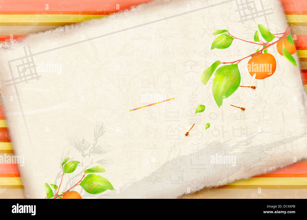 ppt template illustration of Korean design Stock Photo - Alamy