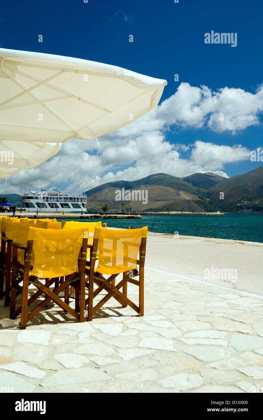 harbourside taverna lixouri kefalonia ionian islands greece Stock Photo ...