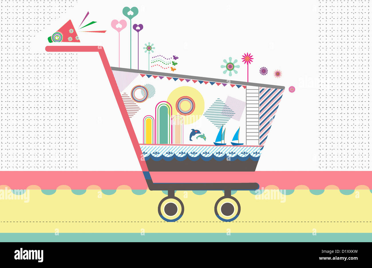 illustration design of a shopping cart Stock Photo - Alamy