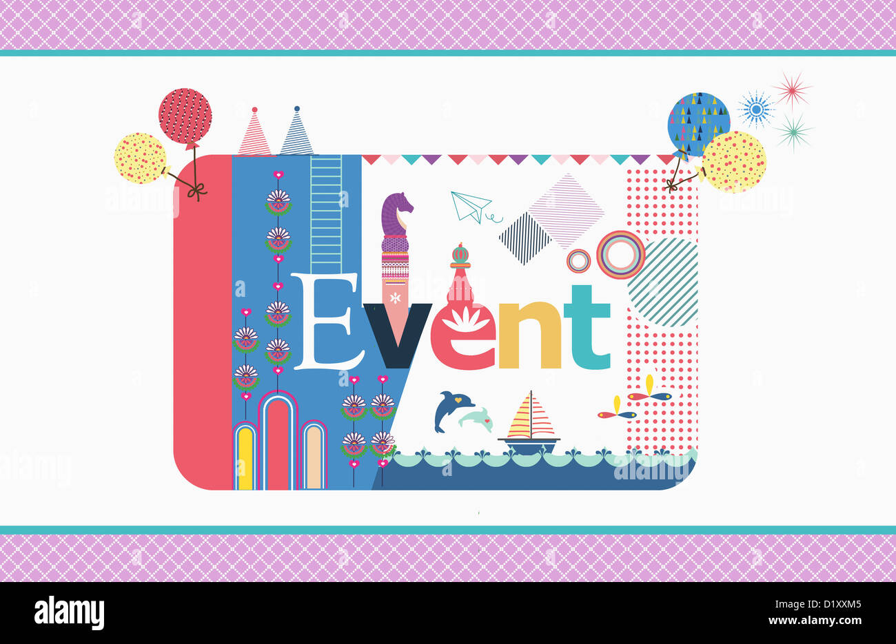 illustration design of a card case with event sign Stock Photo - Alamy