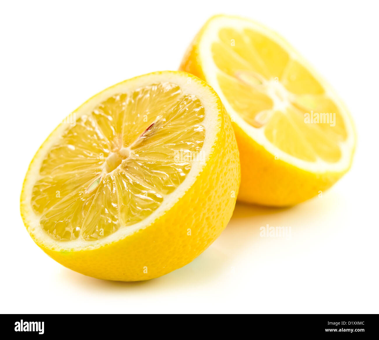 Cut lemons isolated white Cut Out Stock Images & Pictures - Alamy