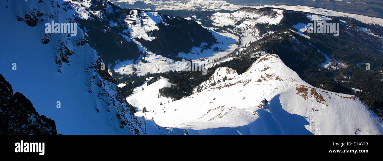Winter Snow Capped Swiss Alps Mountains from Mount Pilatus ...