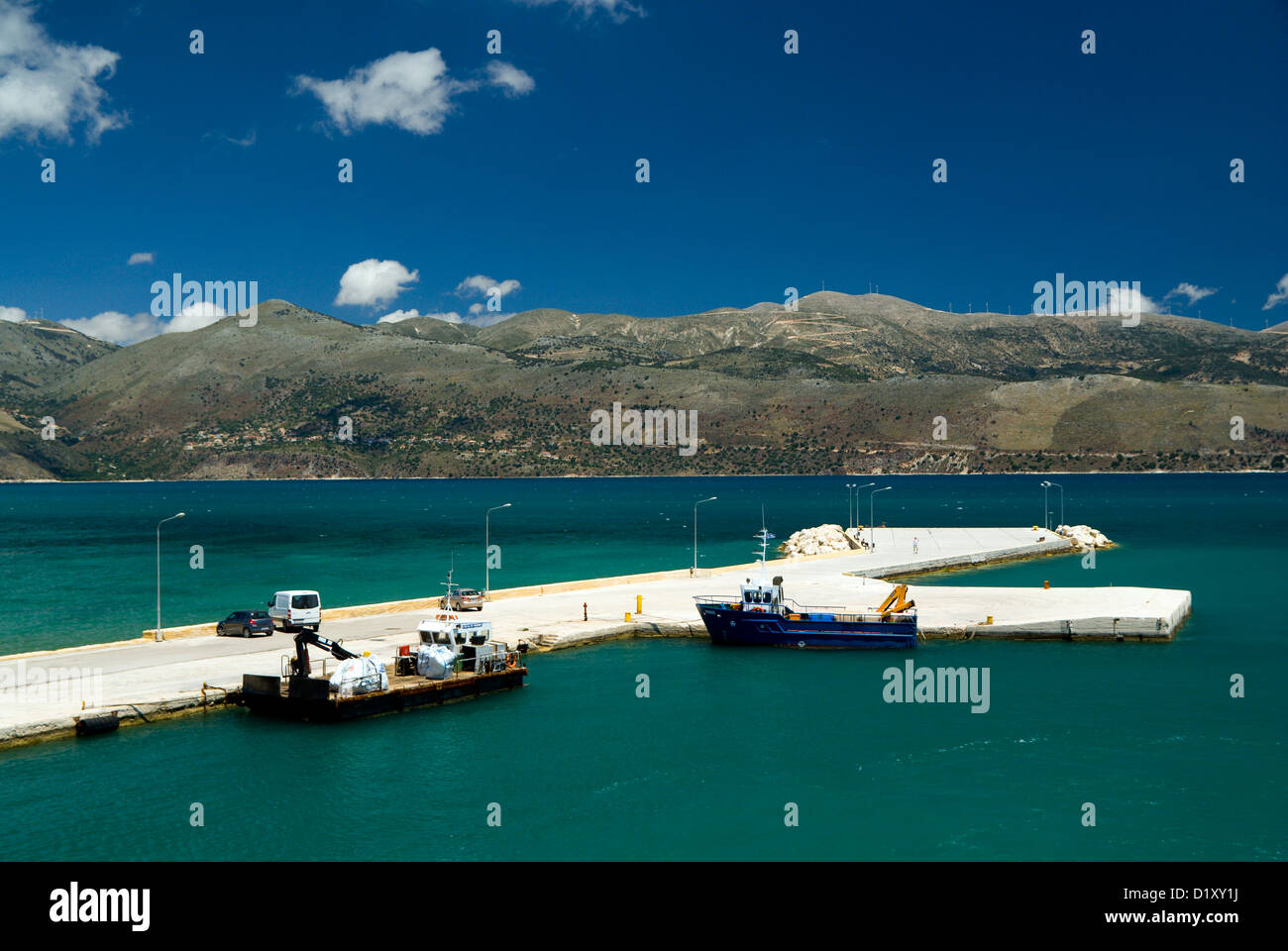 Fishing boat harbour, Lixouri, Kefalonia, Ionian Islands, Greece Stock ...