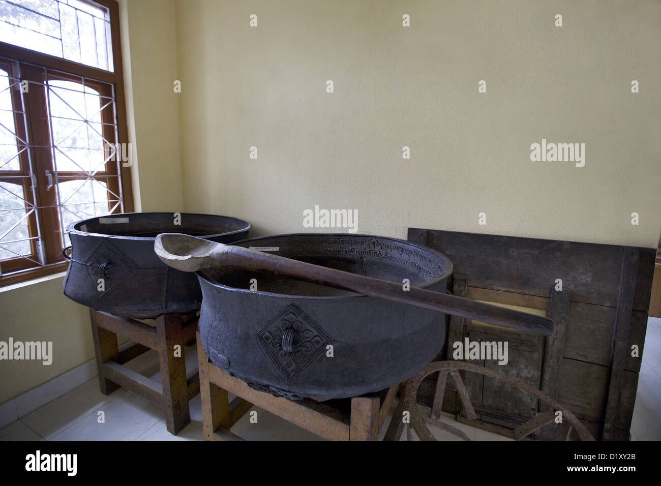 Museum Tawang Monastery, cooking pots Tawang, Arunachal Pradesh, India ...