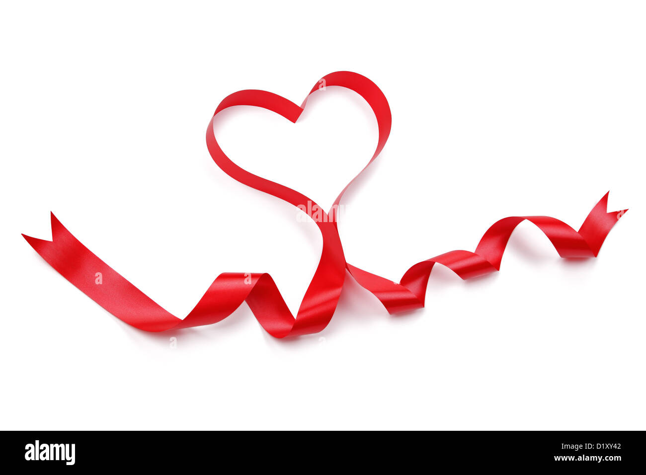Heart shape red ribbon Stock Photo - Alamy