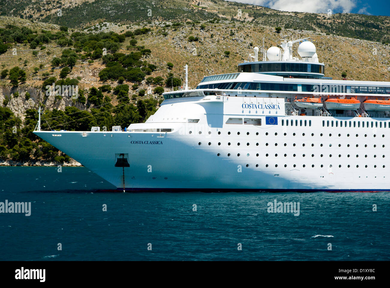 Cruise ship Costa Classica, with Mount Enos in distance, Argostoli Bay ...
