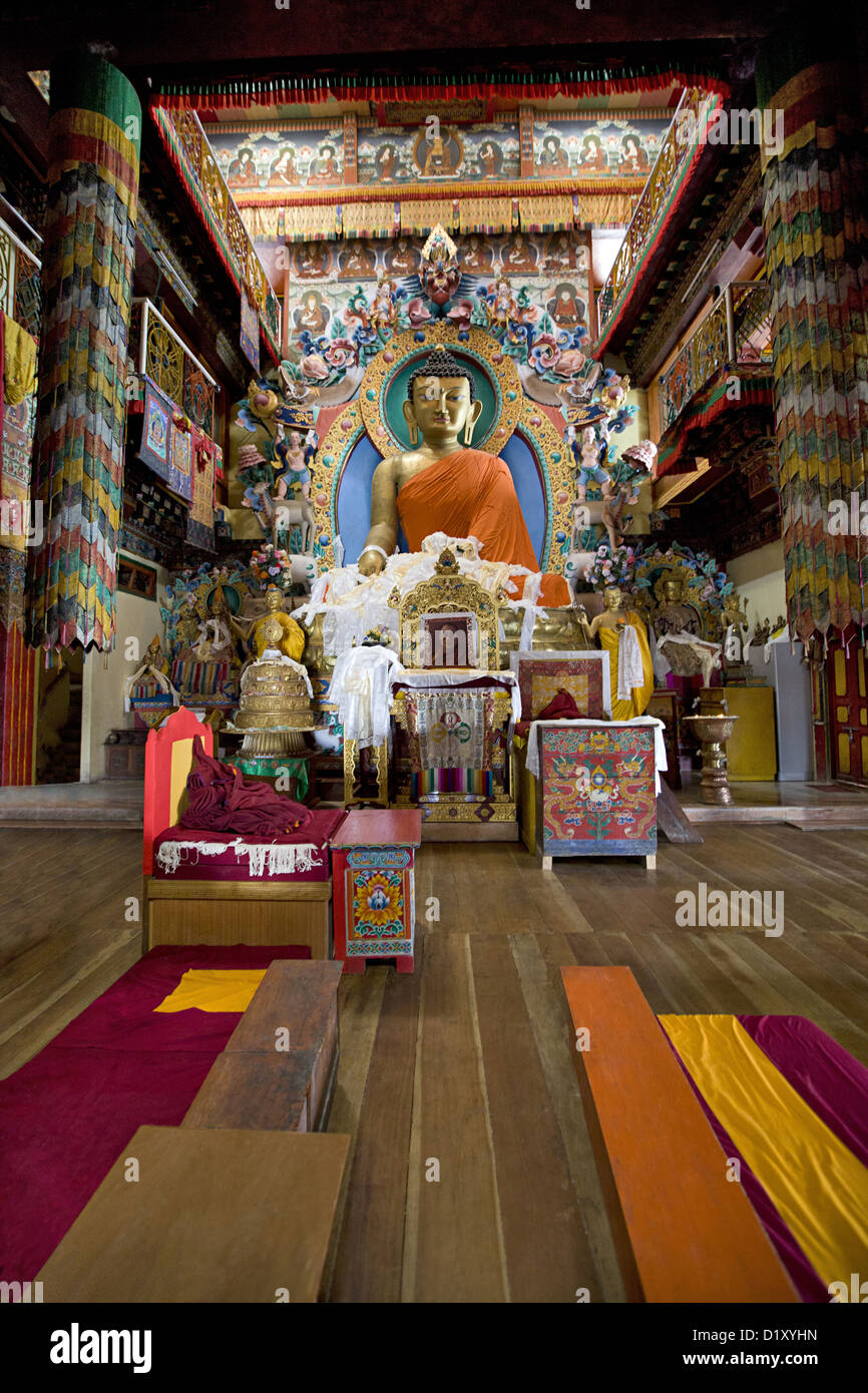 Buddha Statue in Main Assembly hall, Tawang Monastery Stock Photo - Alamy
