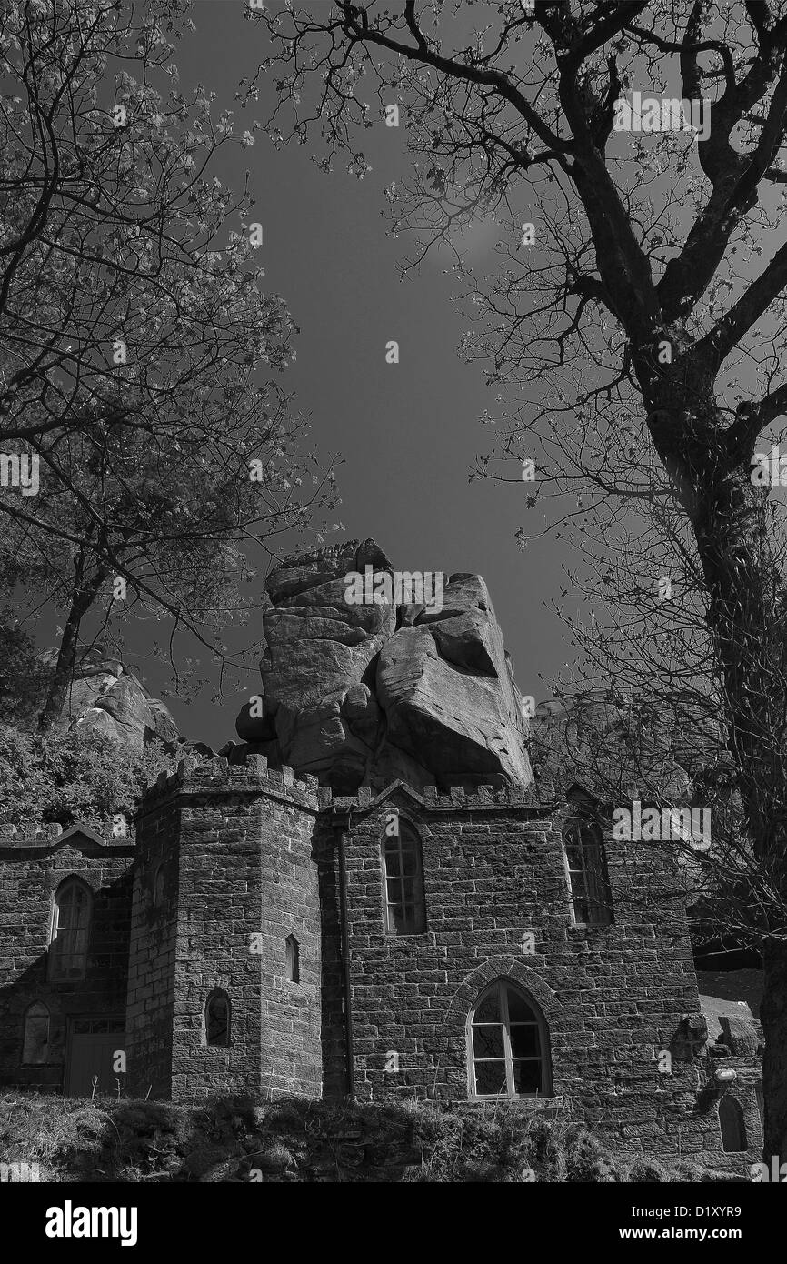 View of Rock Hall Cottage which lies at the bottom of the Roaches ...