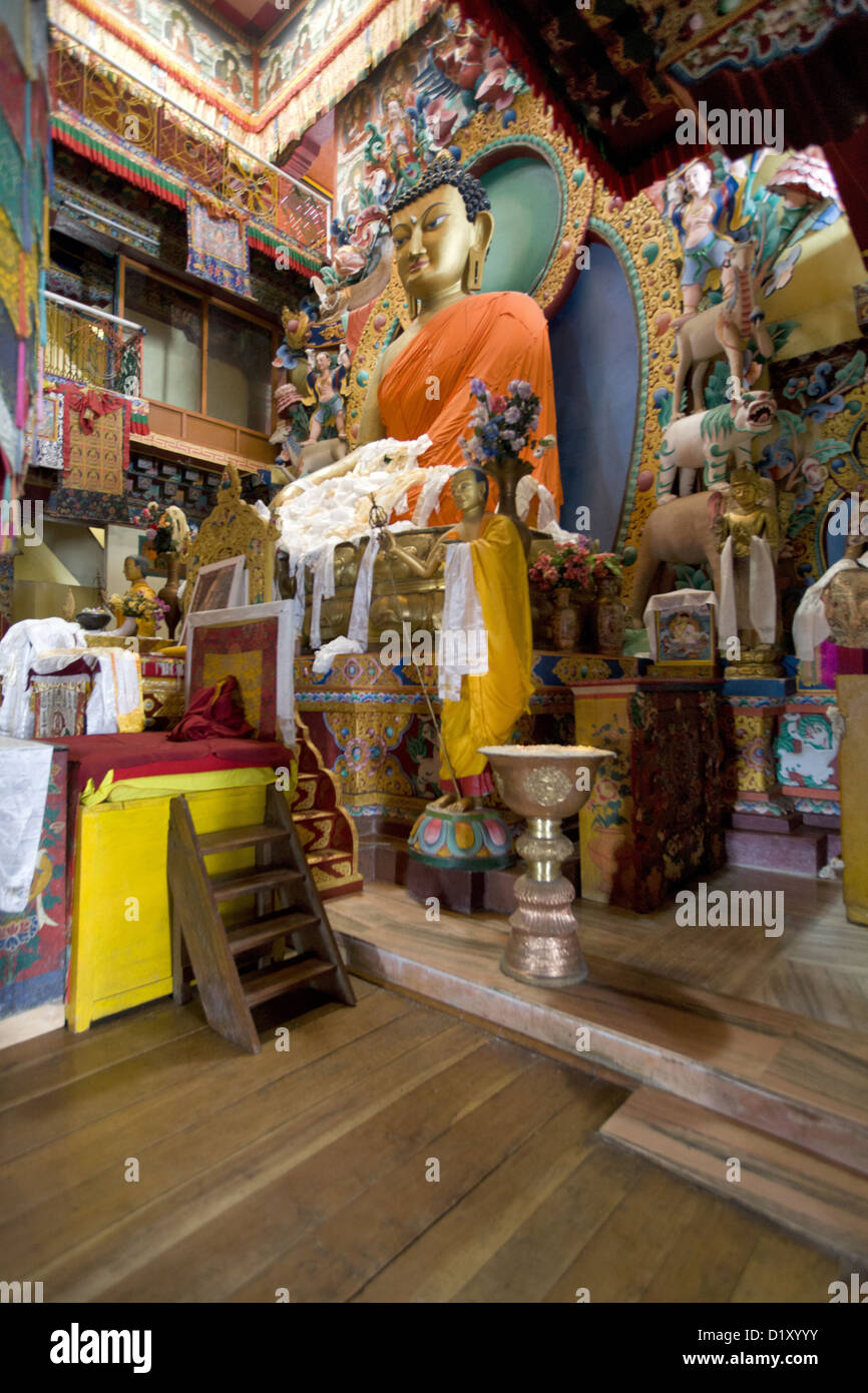 Buddha Statue in Main Assembly hall, Tawang Monastery Stock Photo - Alamy