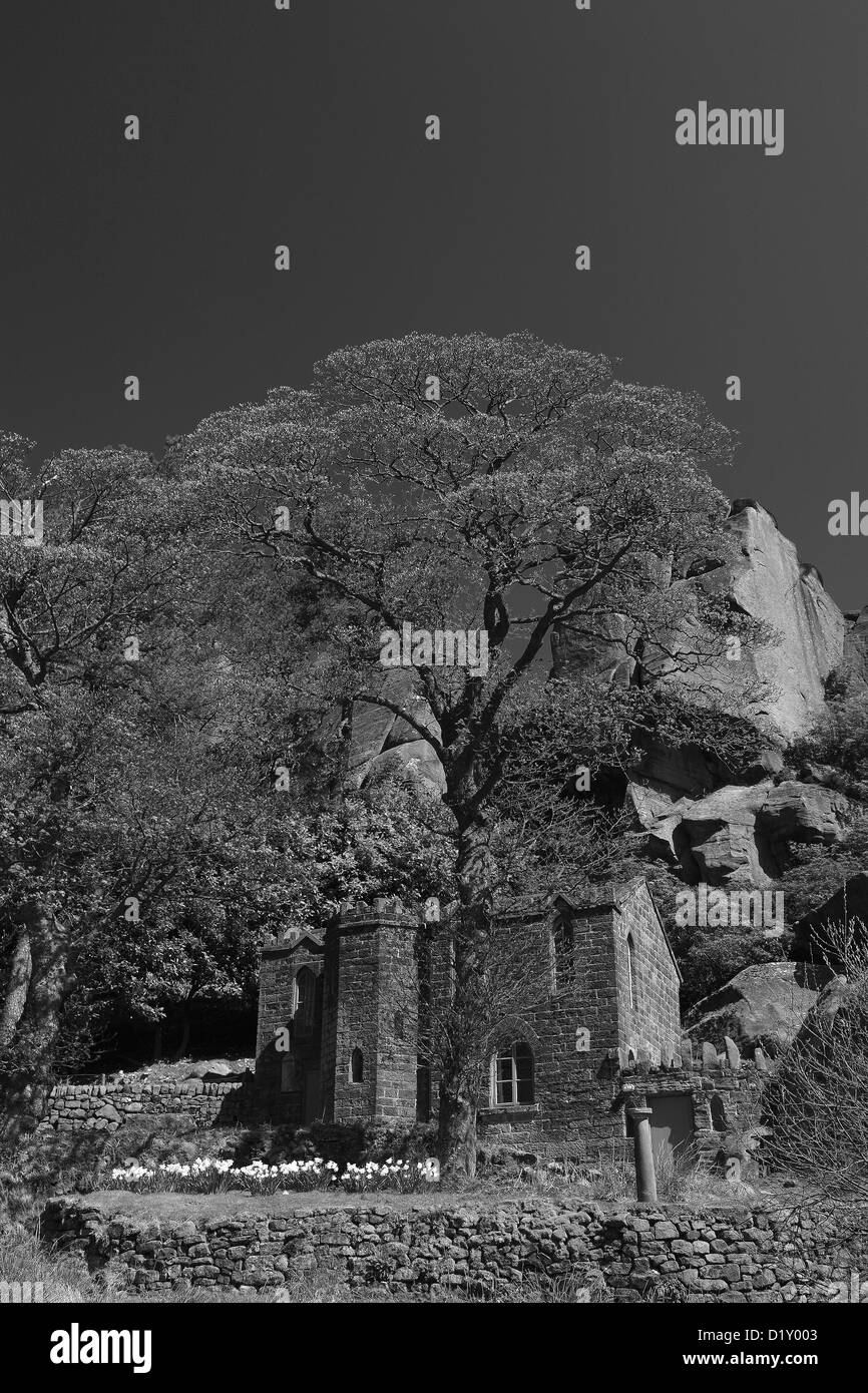 View of Rock Hall Cottage which lies at the bottom of the Roaches ...
