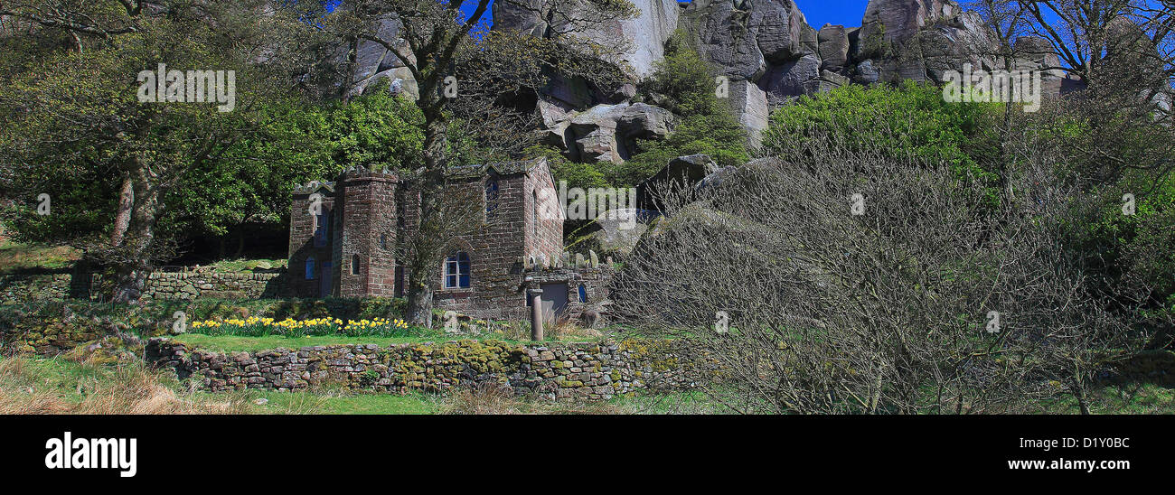 View of Rock Hall Cottage which lies at the bottom of the Roaches ...