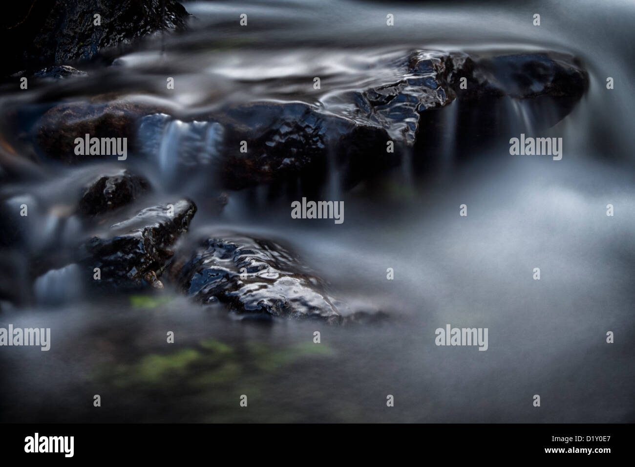 Long exposure of small water fall and water stream Stock Photo - Alamy