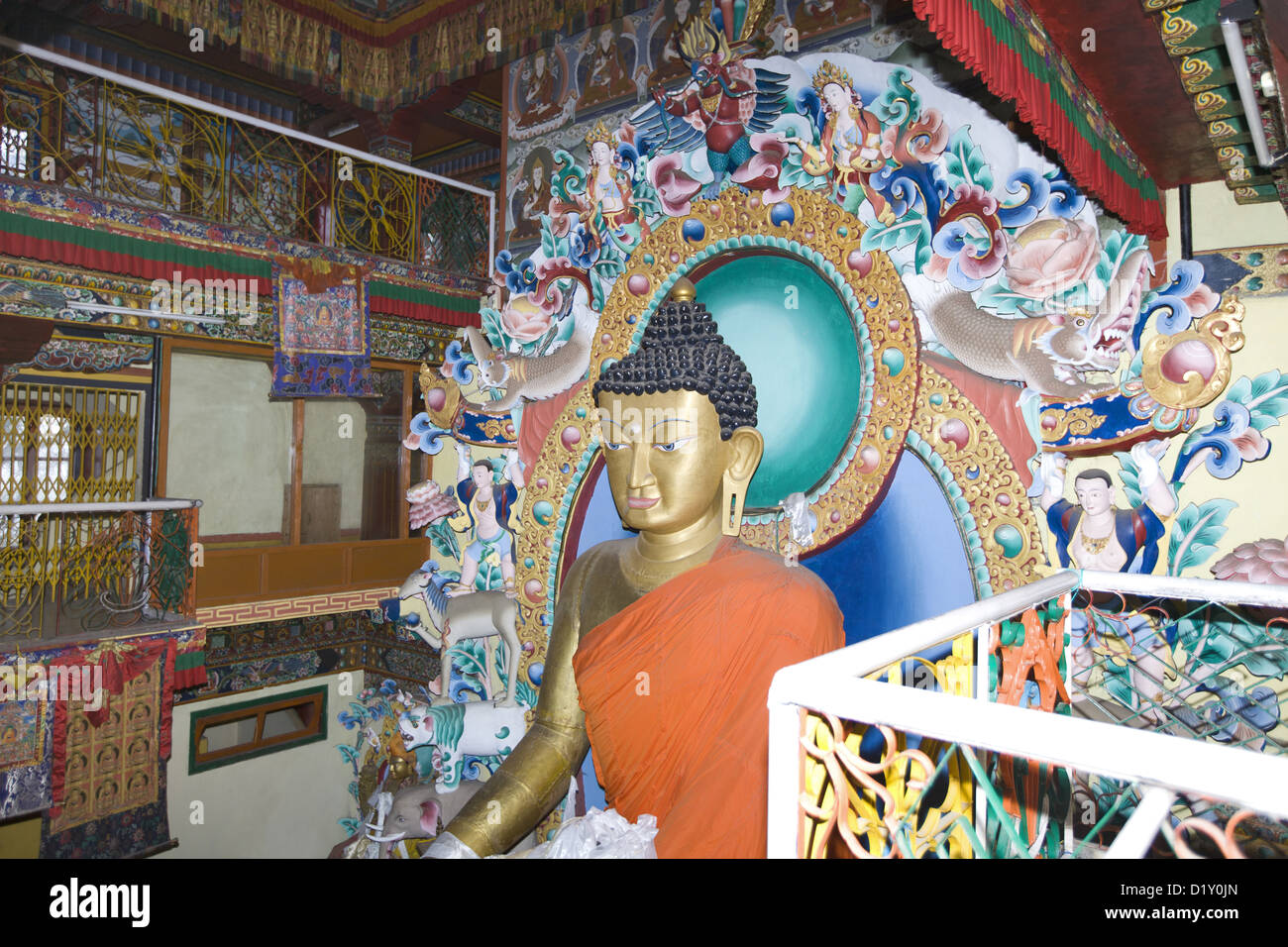 Buddha Statue in Main Assembly hall, Tawang Monastery. The largest ...