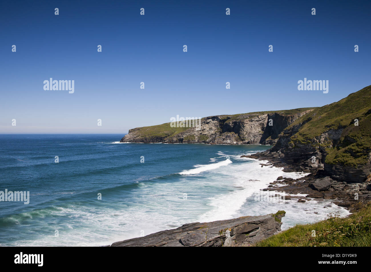 South West Coast Path, Trebarwith Strand to Tintagel Stock Photo - Alamy