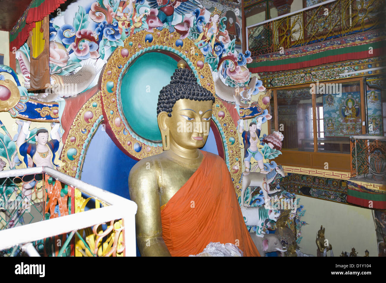 Buddha Statue in Main Assembly hall, Tawang Monastery. The largest ...
