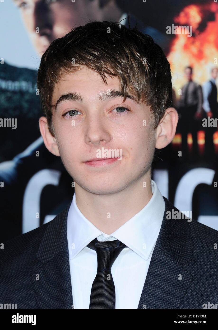 Actor Austin Abrams arrives at the film premiere for "Gangster Squad ...