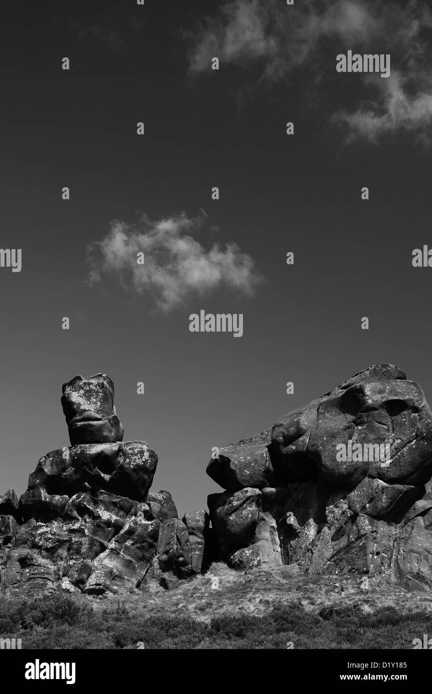 Summer view over the rock formations of the Ramshaw Rocks ...