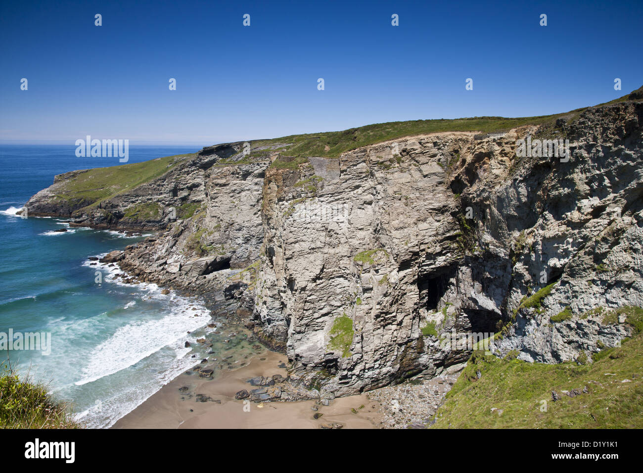 South West Coast Path, Trebarwith Strand to Tintagel Stock Photo - Alamy
