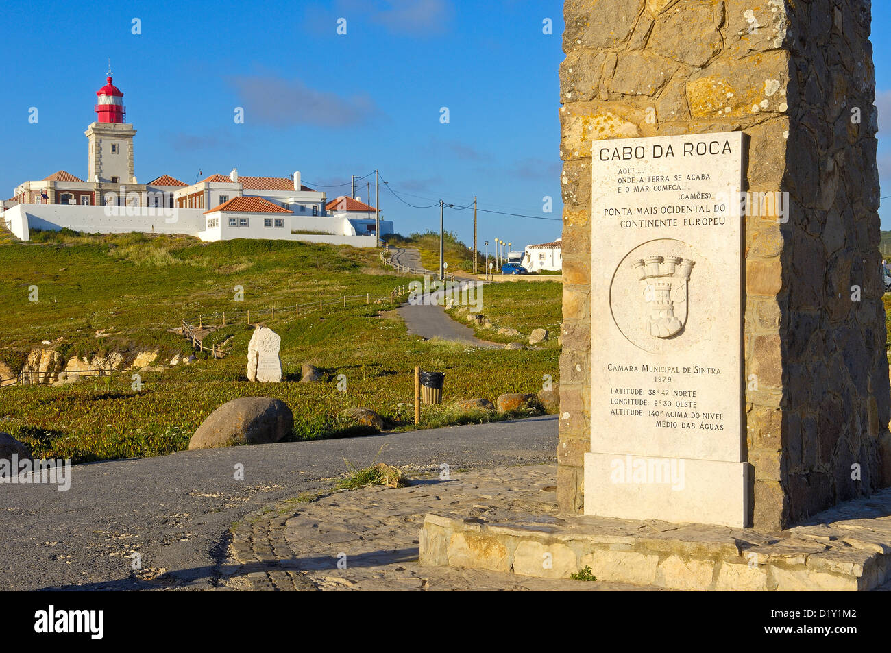Cabo da Roca. Lighthouse at Cape da Roca. Lisbon district. Sintra coast ...