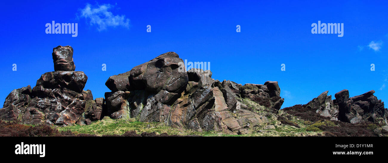 Summer view over the rock formations of the Ramshaw Rocks ...
