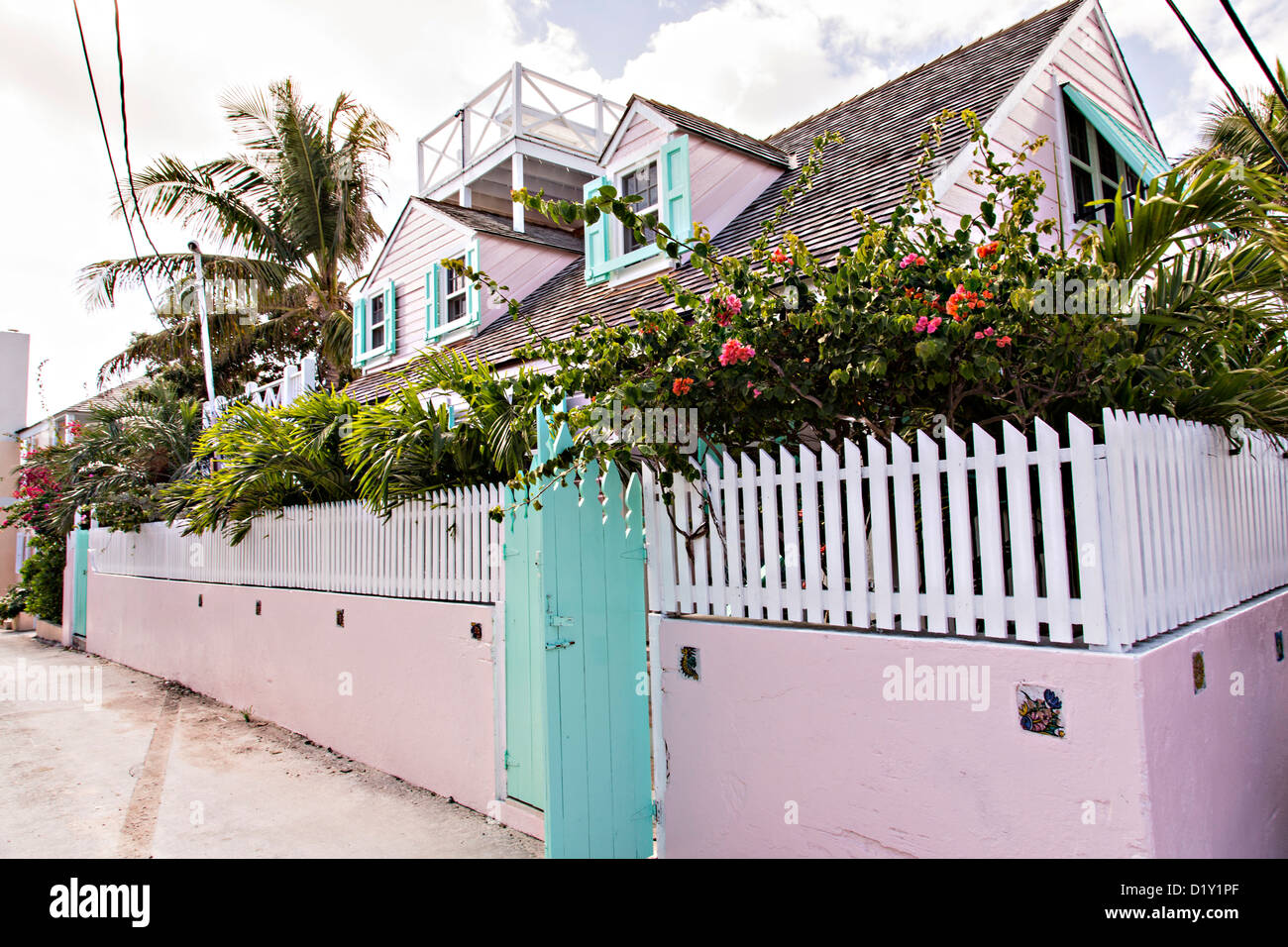 Old clapboard house in Dunmore Town, Harbour Island, The Bahamas Stock ...