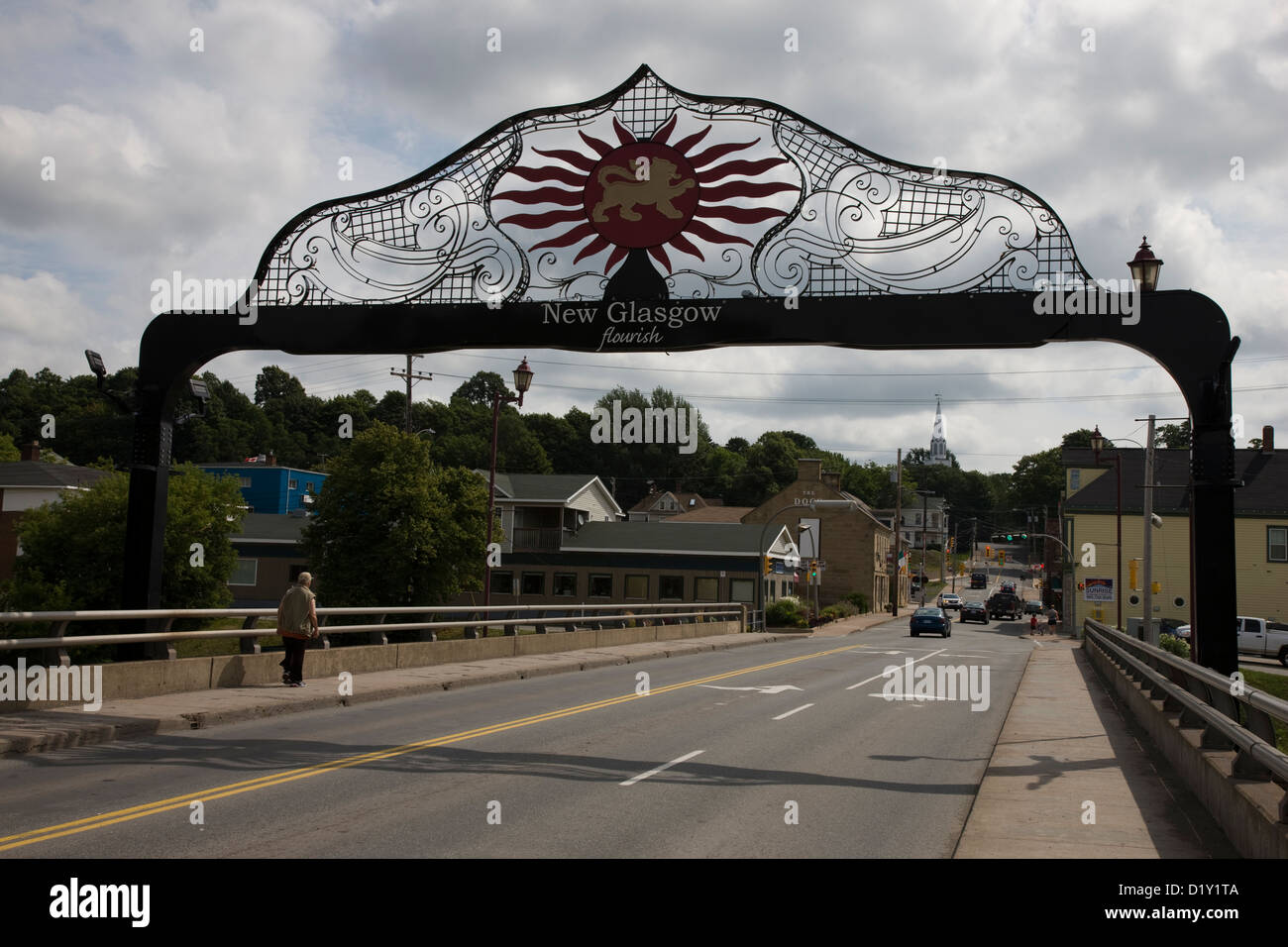 Main road over the river into New Glasgow, Nova Scotia, with gateway ...