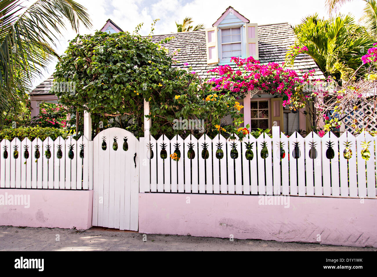 Old clapboard house in Dunmore Town, Harbour Island, The Bahamas Stock ...