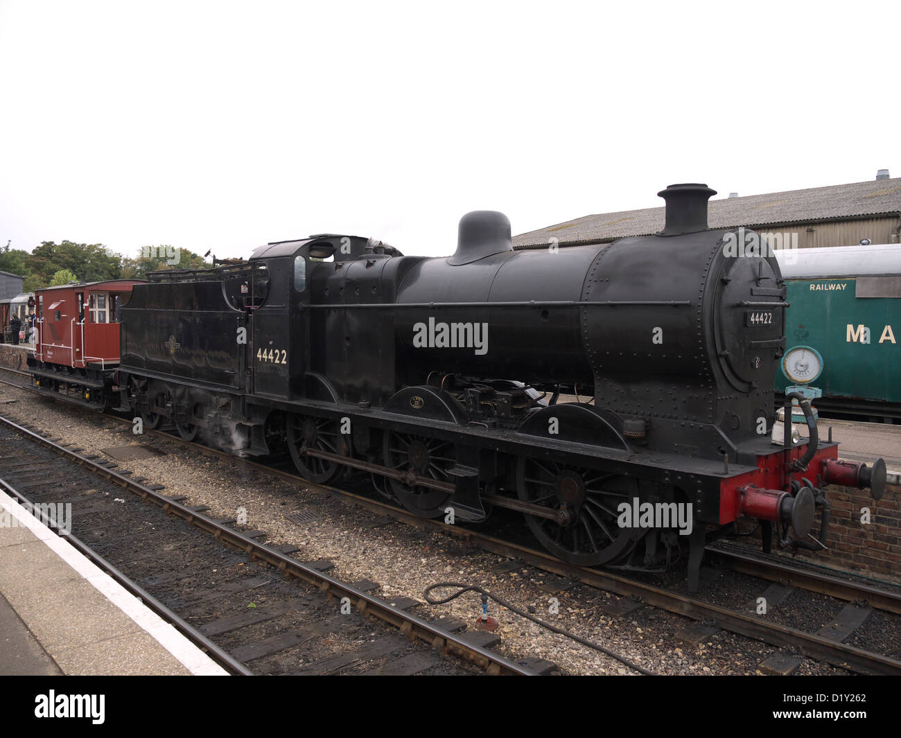Locomotive number 44422 in the yard at Wansford on the Nene Valley ...