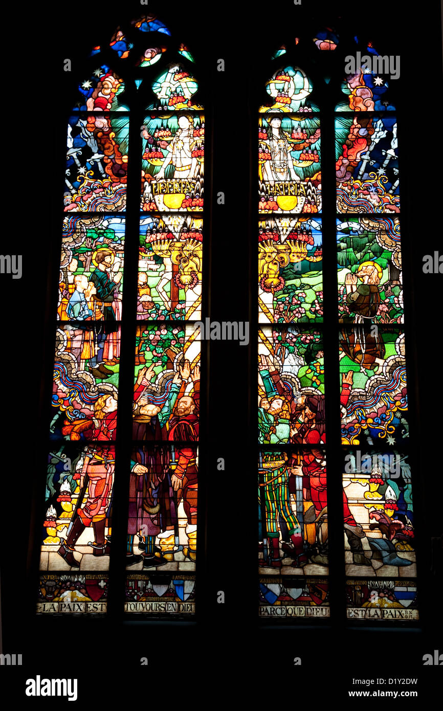 Interior; St Nicolas de Myre Cathedral; Fribourg; Switzerland; Europe ...