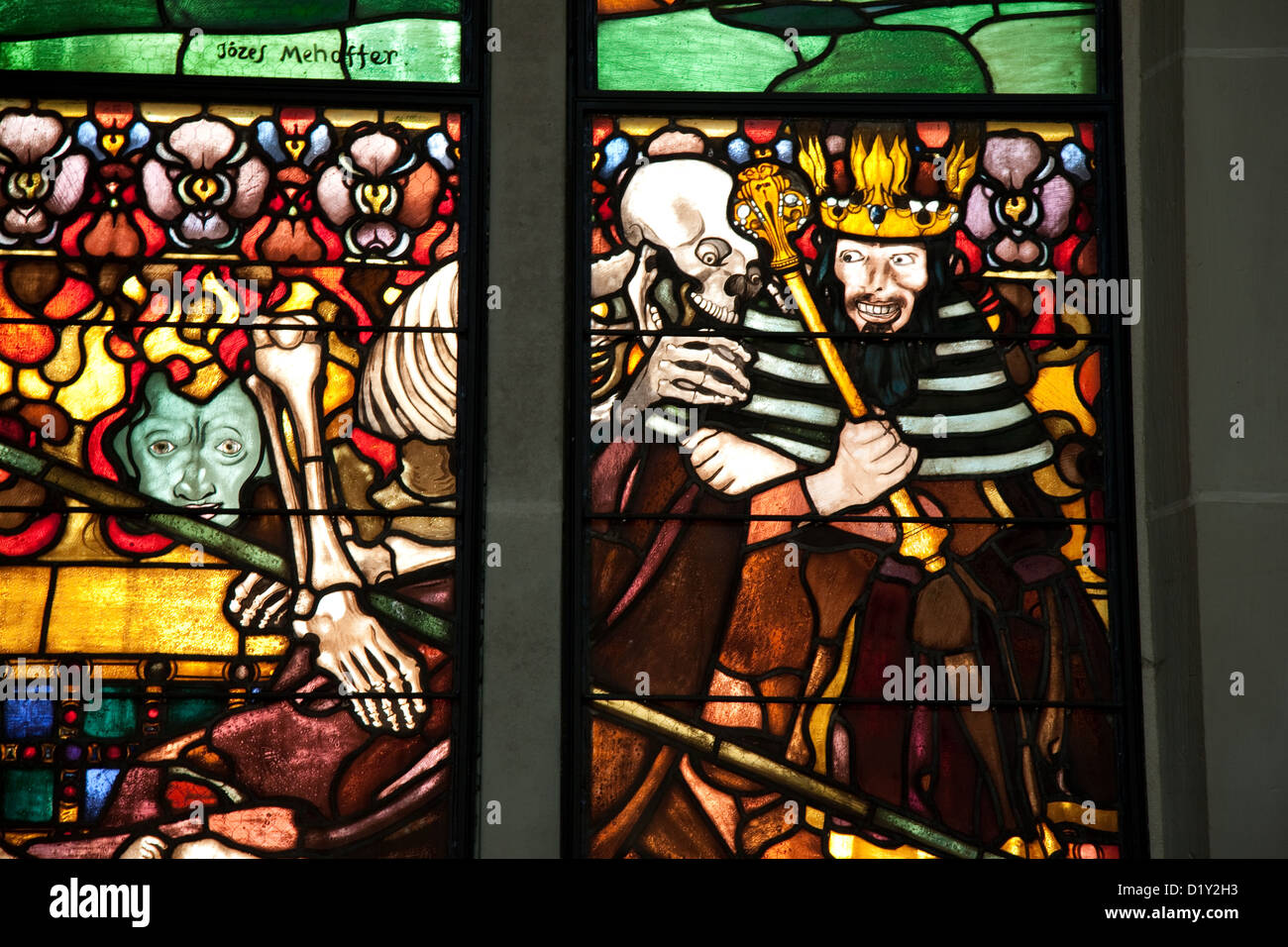 Skeleton of Death Stained Glass Window St Nicolas de Myre Cathedral ...