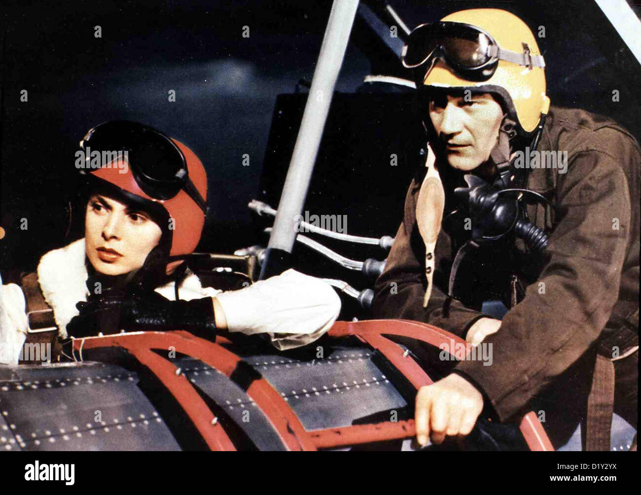 Duesenjaeger Jet Pilot Janet Leigh, John Wayne Colonel Shannon (John Wayne) ist erstaunt, in dem ...
