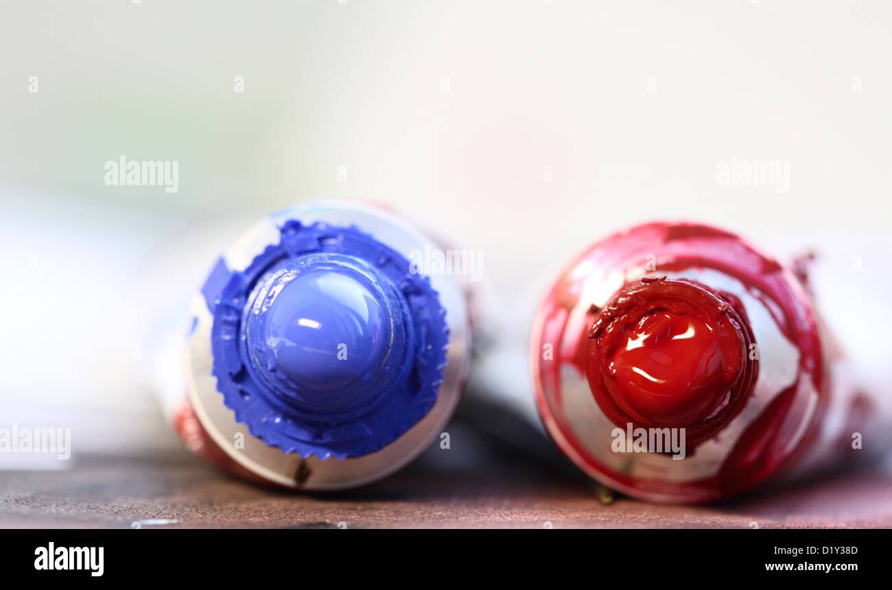Blue oil tubes hi-res stock photography and images - Alamy