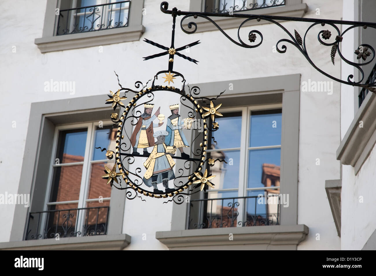 Three Wise Men - Epiphany Sign; Fribourg; Switzerland; Europe Stock ...