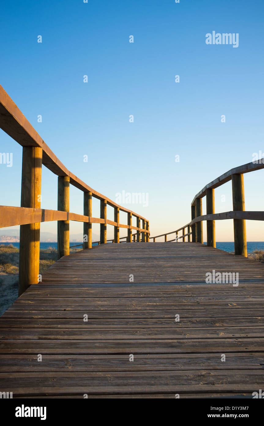 Low angle take of a wooden footbridge Stock Photo - Alamy
