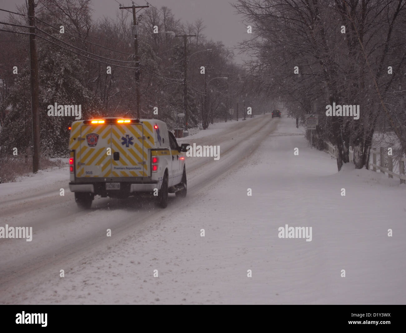 Ambulance First Responder truck on winter road Stock Photo - Alamy