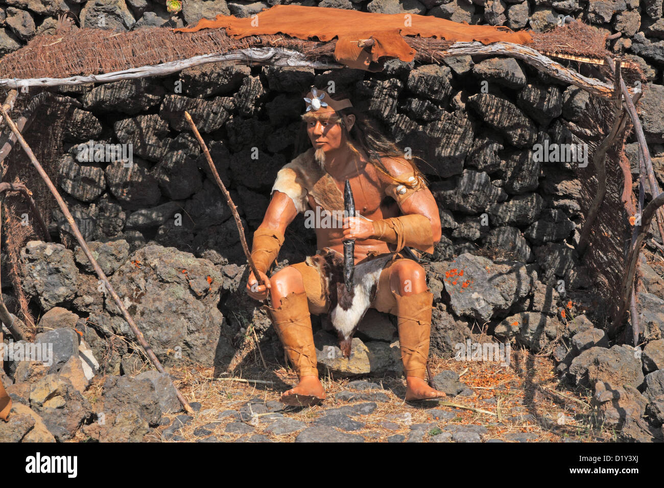 statue of a canarian guanche Stock Photo - Alamy