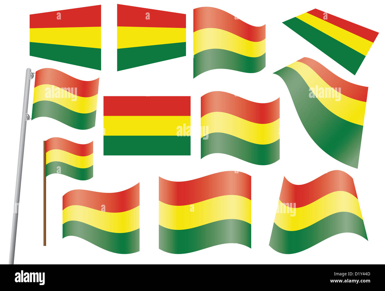 set of flags of Bolivia Stock Photo - Alamy