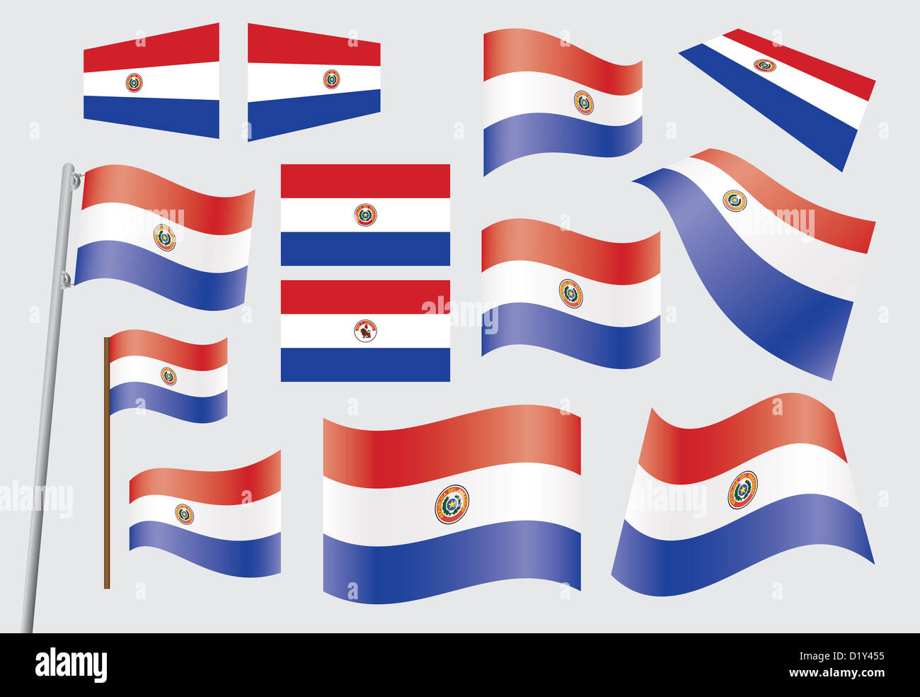 set of flags of Paraguay Stock Photo - Alamy