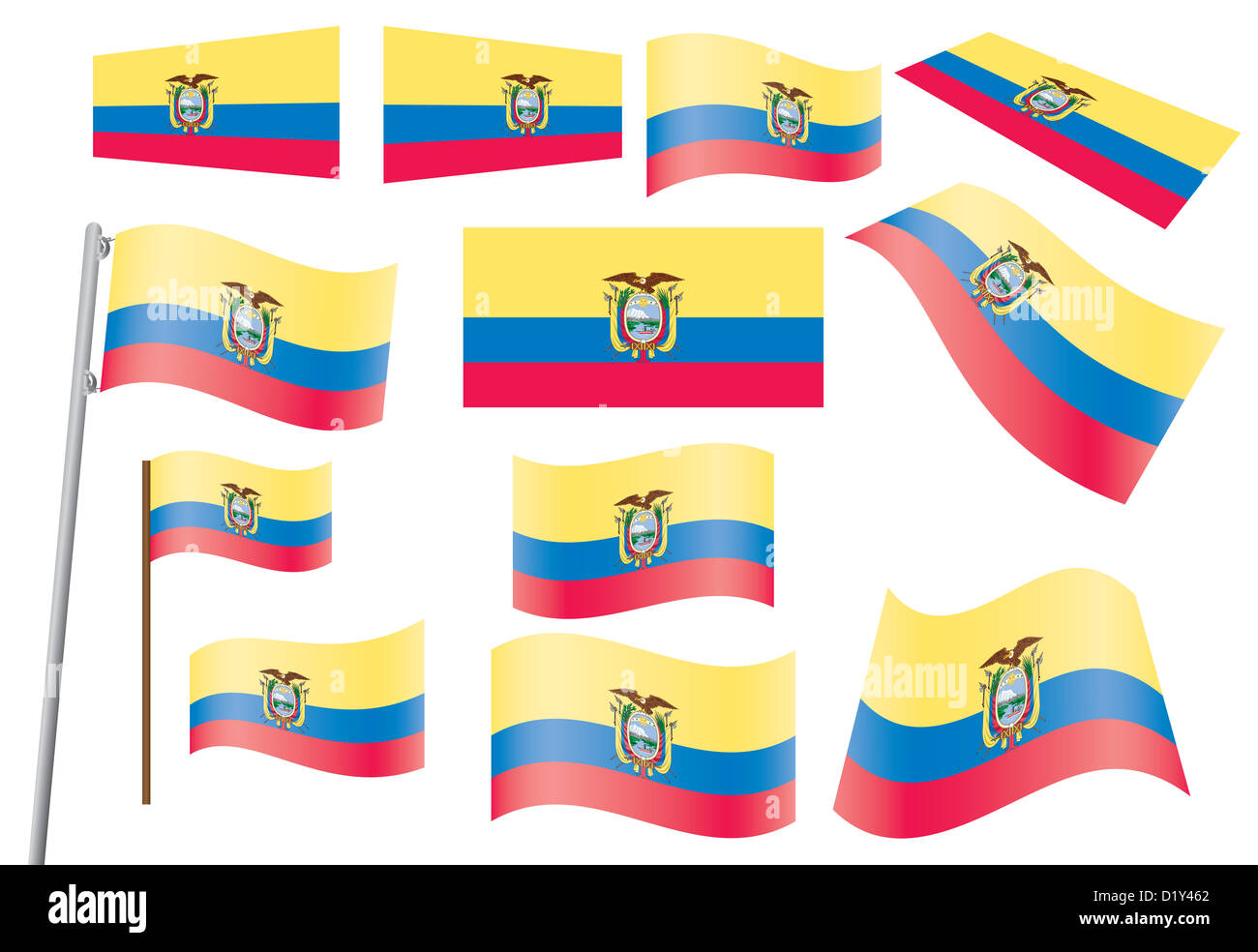 set of flags of Ecuador Stock Photo - Alamy