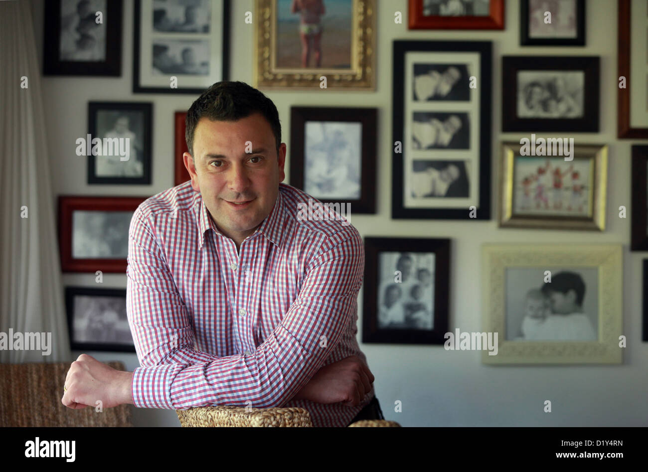 Portrait at home of Aldo Miccio, mayor of Nelson in New Zealand Stock ...