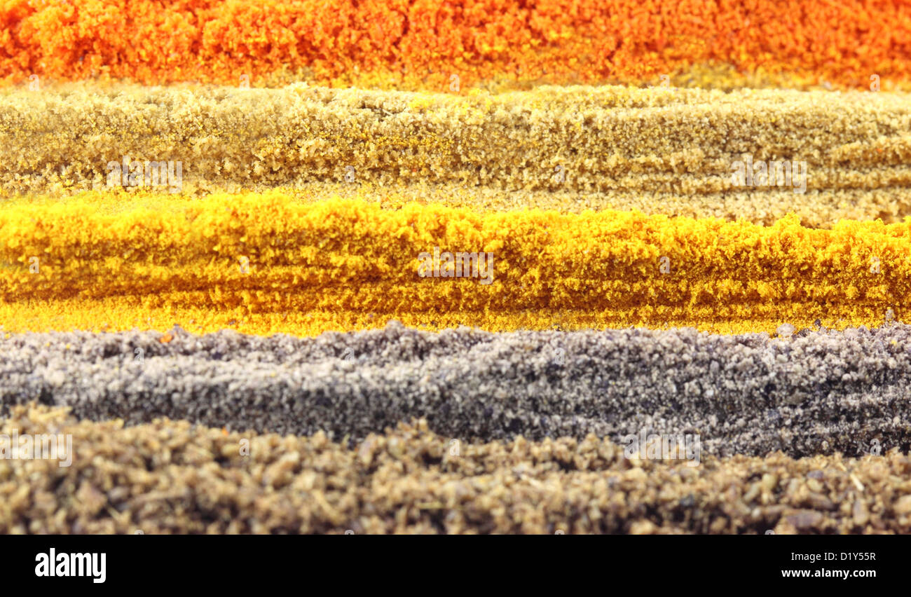 Ground spices over white background Stock Photo - Alamy