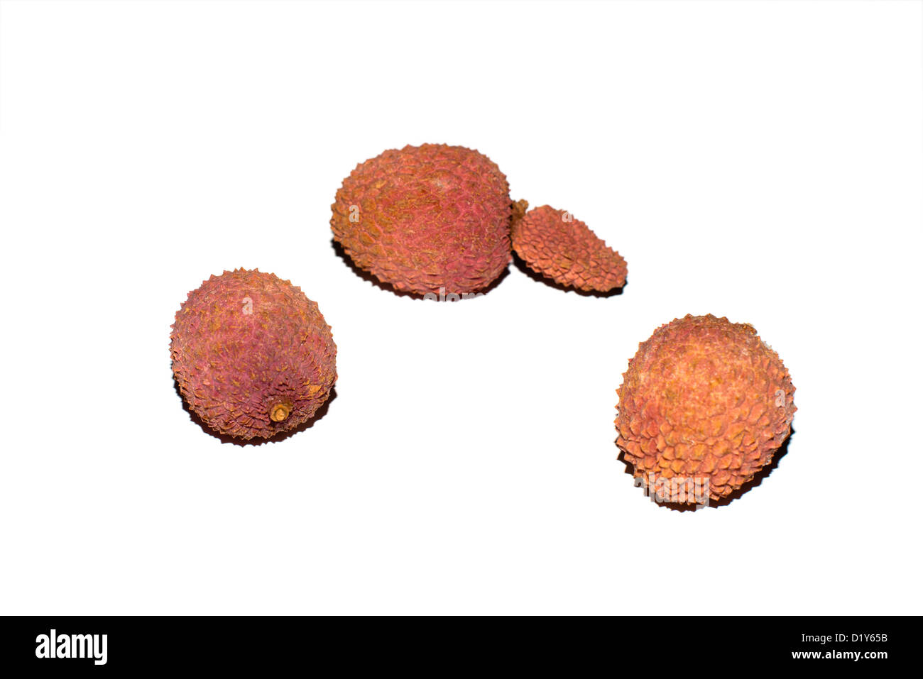 Exotic lychee fruit on white background Stock Photo - Alamy
