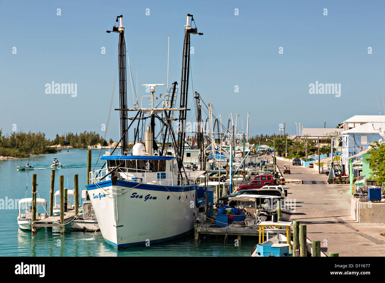 Port at Spanish Wells, St Georges Cay, Eleuthera, The Bahamas Stock ...