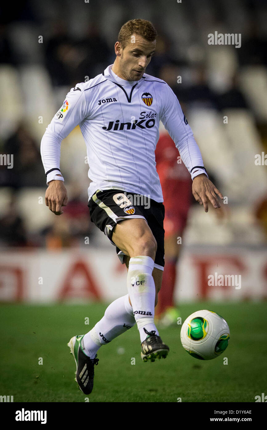 08.01.2013. Valencia, Spain. Forward Roberto Soldado of Valencia CF ...