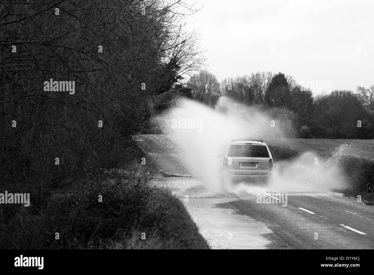 Side view car on road Black and White Stock Photos & Images - Alamy