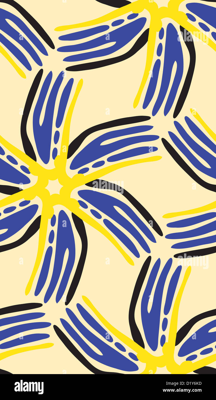 Bright flowing blue pinwheel shapes in seamless background pattern ...